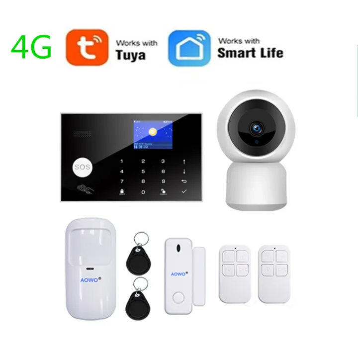 WiFi Alarm Tuya Wireless Security Alarm 4G Support Alexa Home Voice ...