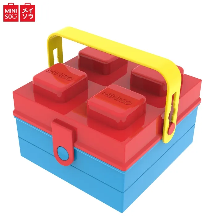 Miniso Building Blocks Series Bento Box with Handle,1485mL / 3 Piece ...