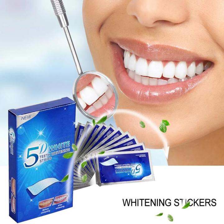Teeth Whitening Sticker 7 Pairs Adhesive Gel Dental Care Bleaching Tool ...