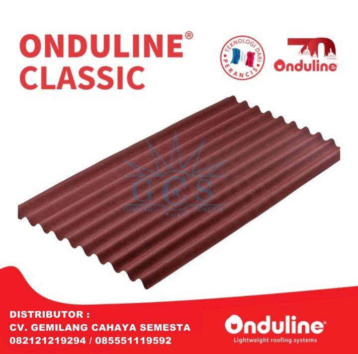 Onduline Red Classic - Atap Bitumen (200cmx95cmx3mm) | Lazada Indonesia