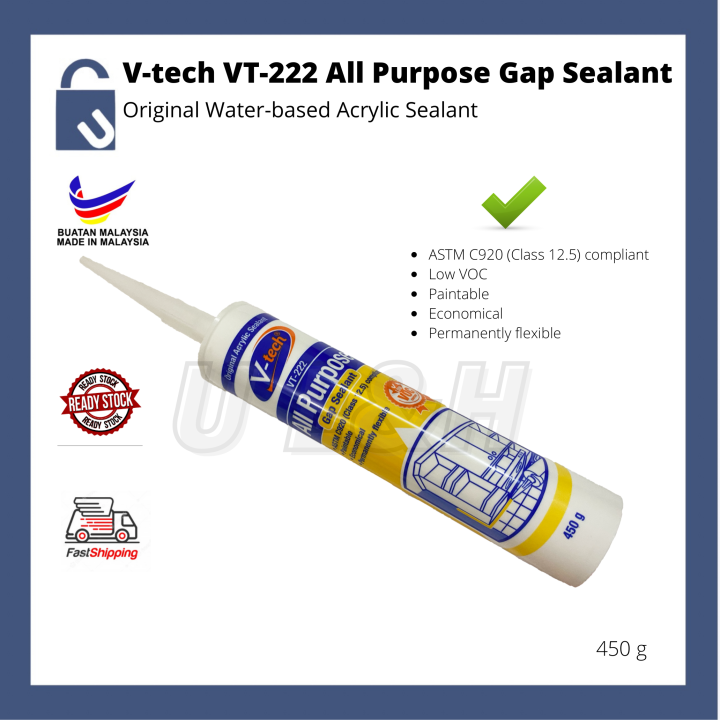 V-Tech VT-222 VT222 Original Water-based Acrylic Sealant All purpose Gap sealant Multipurpose ...