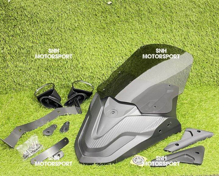 WINDSHIELD MASK PANEL WITH SIDE MIRROR SET SMOKE FOR NMAX V2 | Lazada
