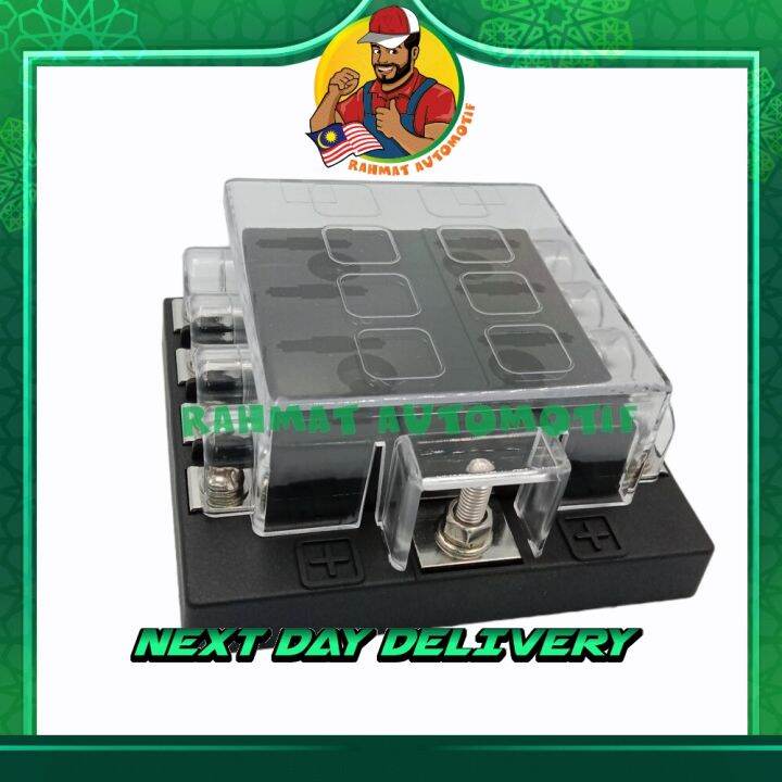 1 Input 8 Way Fuse Box Holder Fuse Block with 8 Standard Fuses for Car ...