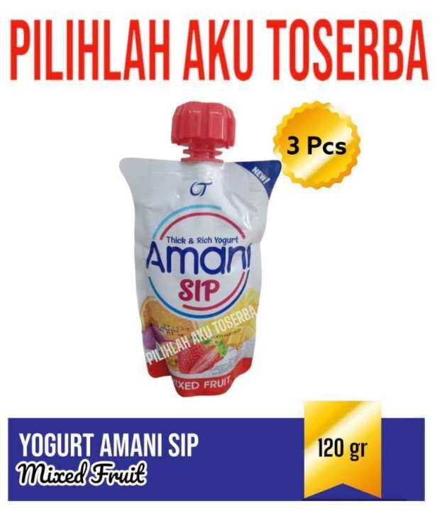 AMANI SIP Yogurt Drink MIXED FRUIT 120 gr - ( HARGA 3 POUCH ) | Lazada Indonesia