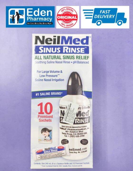 NEILMED SINUS RINSE STARTER KIT + 10 PREMIXED SACHETS ( NEIL MED SINUS ...