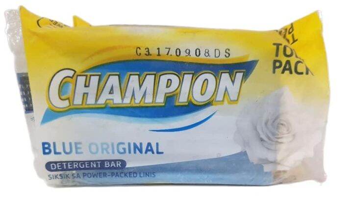 CHAMPION Detergent Bar Soap Todo Pack - Blue Original (24 pieces single ...