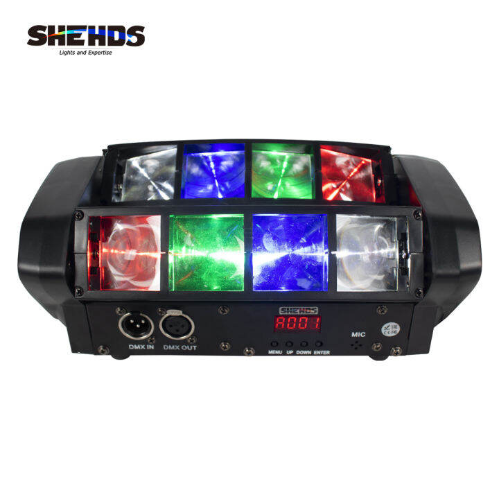 SHEHDS Mini LED Spider Light 8x6W RGBW Bar Beam Moving Head Lights For ...