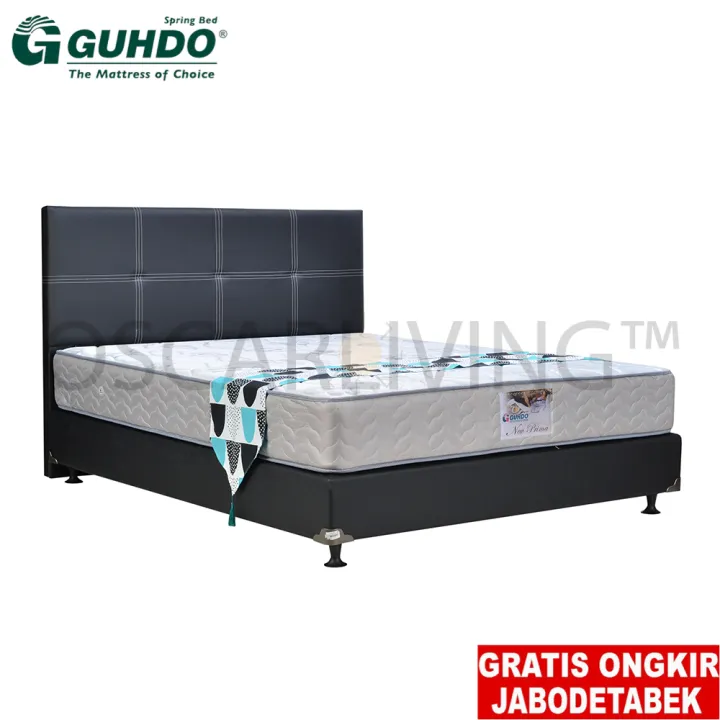 Guhdo New Prima Kasur Spingbed Tebal 25 Cm ABU Oreo HB Elegance Tempat Tidur [FULLSET/KHUSUS ...