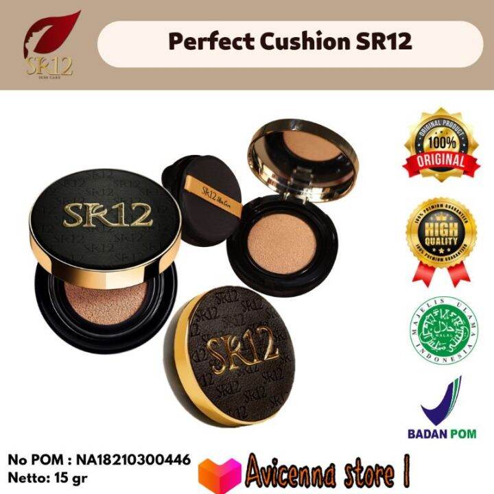Perfect Cushion Sr12 Skincare Natural Ivory Refill Foundation SPF Alas Bedak Cair Matte Tahan ...
