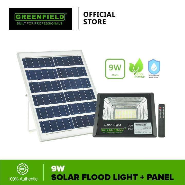 Greenfield Solar Floodlight + Solar Panel 9W | Lazada PH