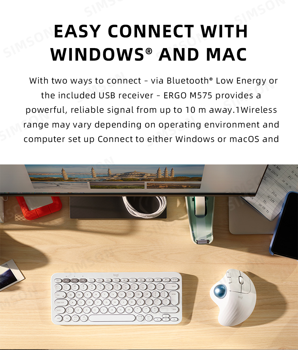 【NEW】Original Logitech ERGO M575 Wireless Mouse Trackingball Win10 ...