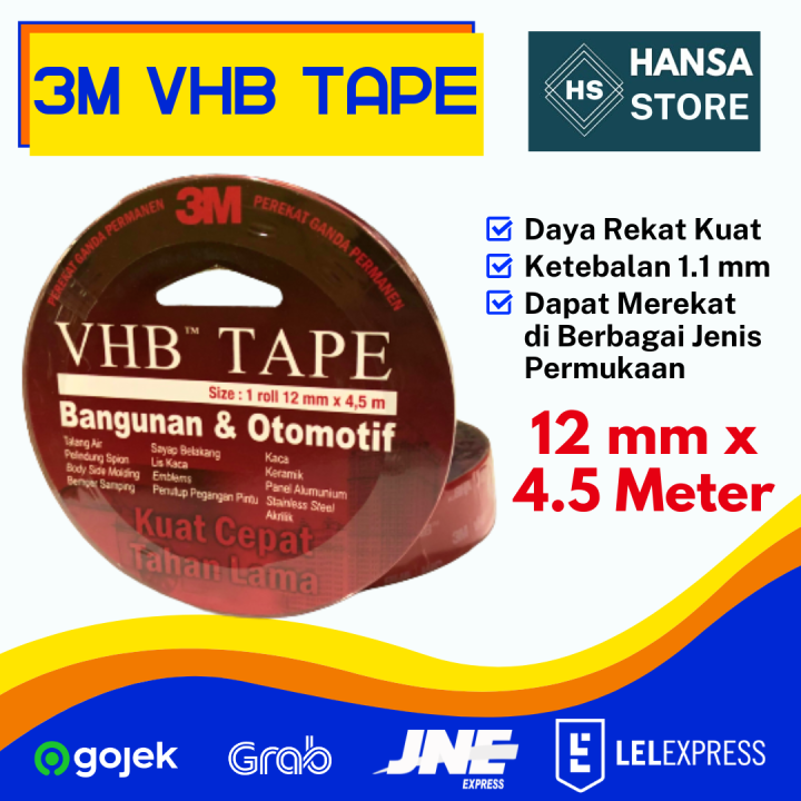 3M VHB Double Tape 12mm x 4.5m / Double Tape Mobil | Lazada Indonesia