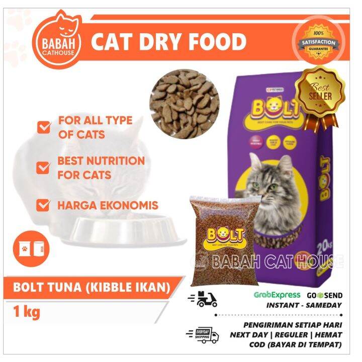 BOLT IKAN 1KG Makanan Kucing Murah Cat Food Bentuk Bold Tuna Kering ...