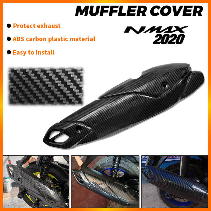 NMAX 2020 / AEROX V2 MUFFLER COVER CARBON FOR NMAX V2 / AEROX V2 E&M ...