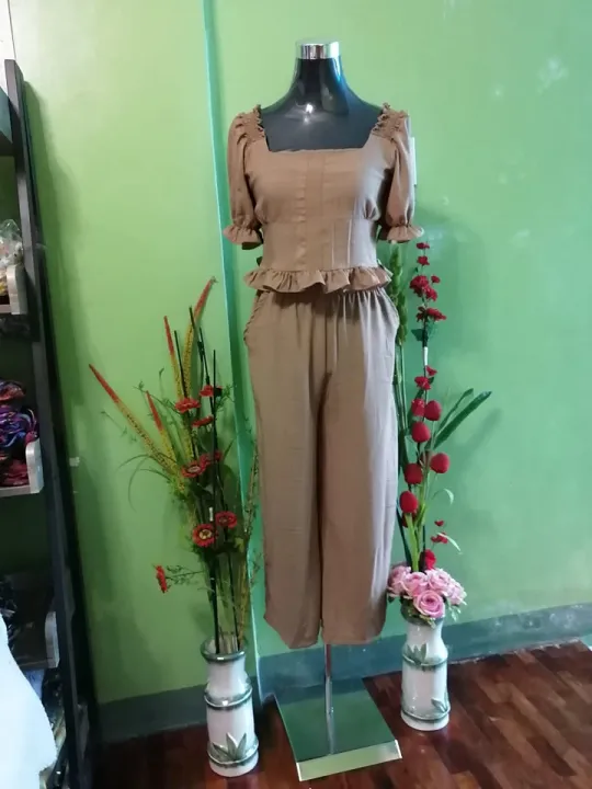 Crop top and square pants terno | Lazada PH