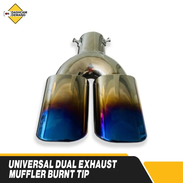 Universal Dual Exhaust Muffler Burnt Tip | Lazada PH