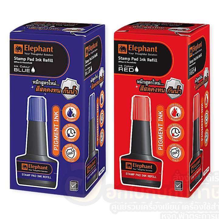 หมึก ตราช้าง หมึกเติมแท่นประทับ Elephant Stamp Pad Ink Retill ขนาด 30 ...