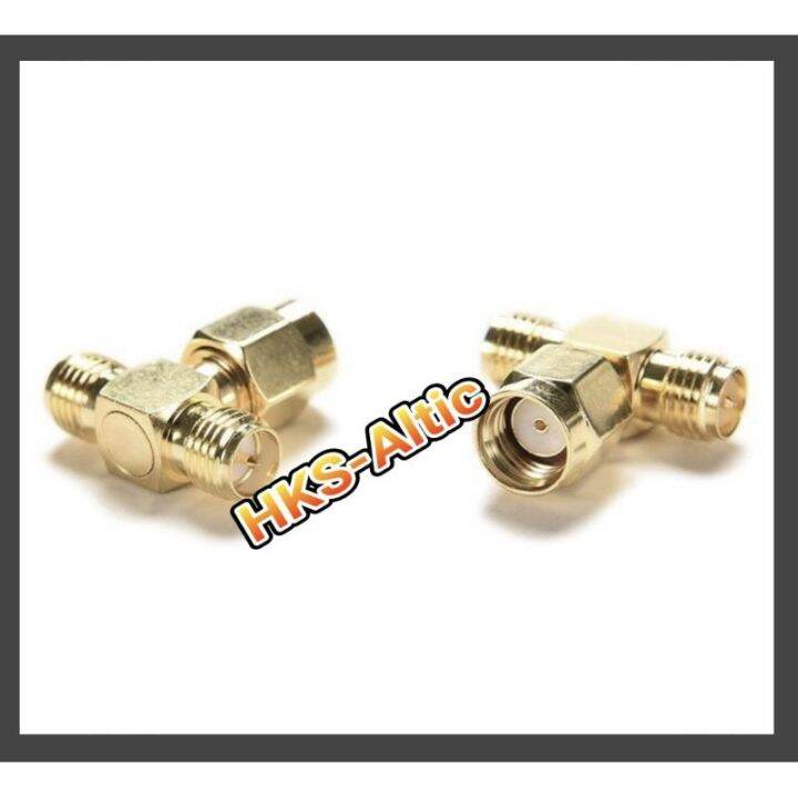 Conector Konektor adapter RP SMA ke Dua RP SMA Gold | Lazada Indonesia