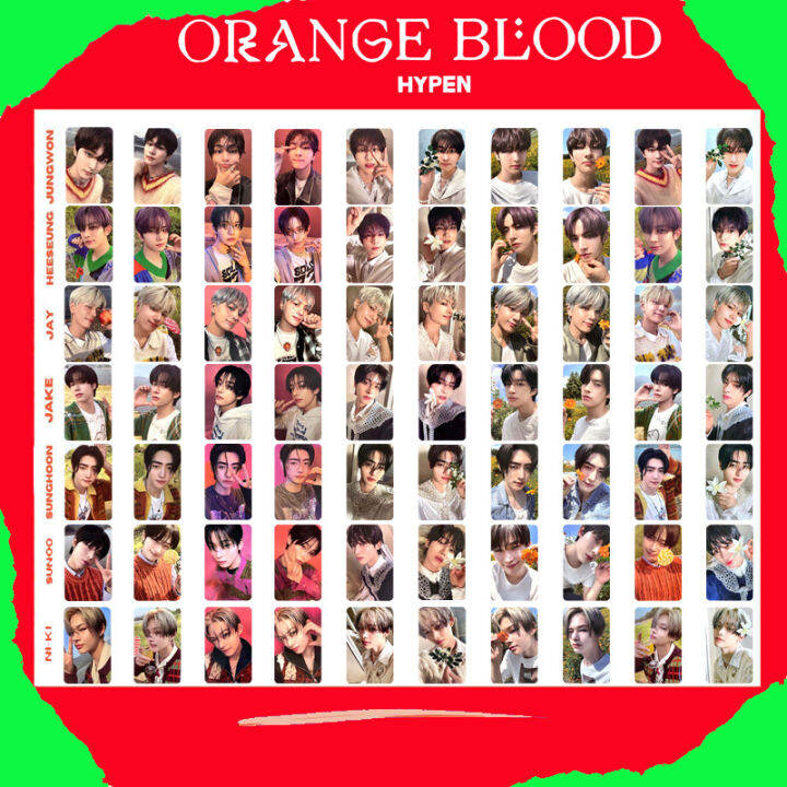 Enhypen Orange Blood Weverse Solo PhotoCards Heeseung Jake Sunghoon Sunoo Jungwon Solo Photo ...