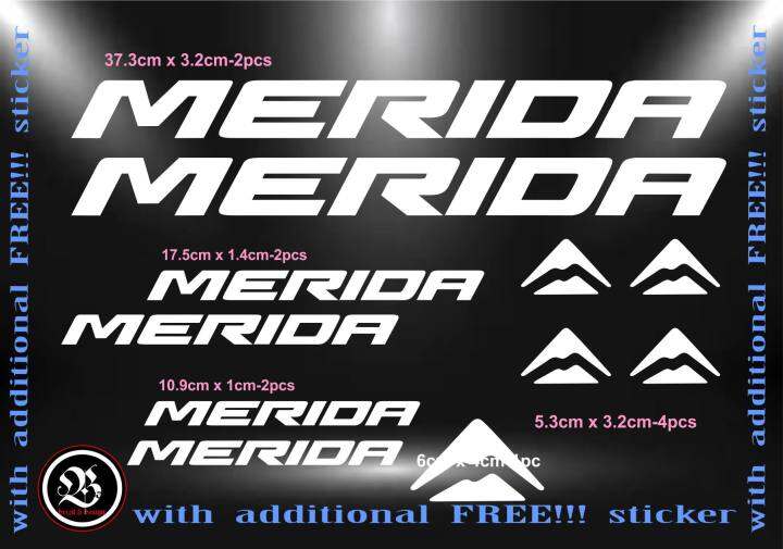MERIDA bike decals/sticker(color: white glossy) - 1set | Lazada PH