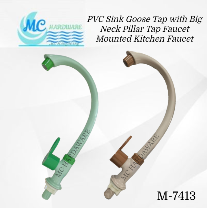 MC HARDWARE M-7413 PVC Sink Goose Tap with Big Neck Pillar Tap Faucet ...