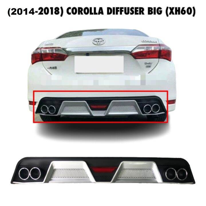 OCPA (2014-2018) TOYOTA COROLLA BIG Car Rear Bumper Diffusers Lip ...