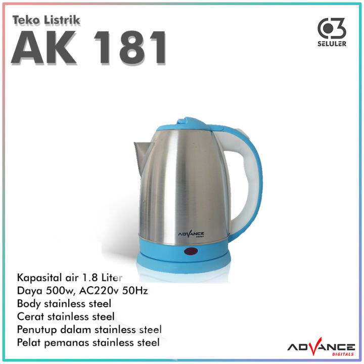 KETTLE LISTRIK AK 181 KETEL TEKO LISTRIK ADVANCE 1.8 LITER KETTEL MURAH ...