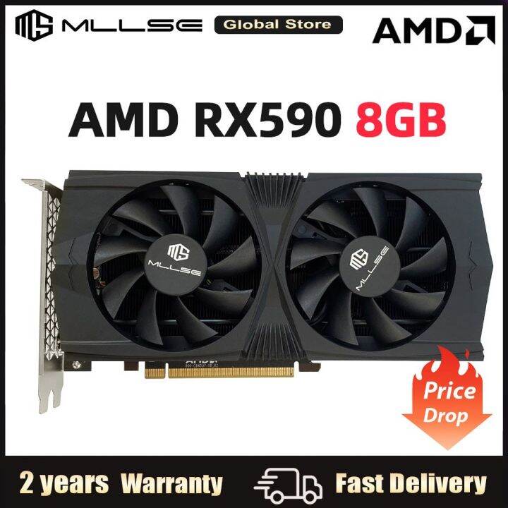 1 MLLSE Видеокарта AMD RX 590 GME 8GB GDDR5 GPU Video Card 256Bit 8Pin ...