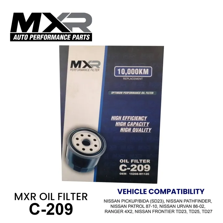 MXR OIL FILTER FOR NISSAN PICKUP/BIDA SD23, NISSAN PATHFINDER, NISSAN ...