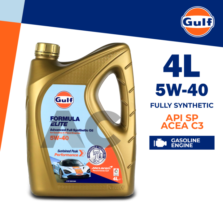 GULF Formula Elite 5W-40 4 Liters Fully Synthetic Oil for Gasoline ...