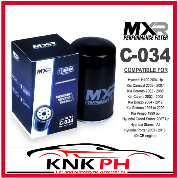 C-034 MXR OIL FILTER FOR Hyundai H100 Kia Carnival Kia Sorento Kia ...