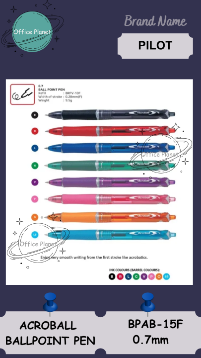 Pilot Acroball BPAB-15F Ballpoint Pen 0.7mm Sold Per Piece | Lazada PH