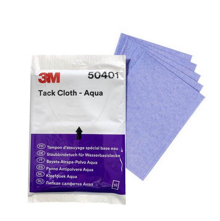 รุ่นใหม่ 3M 50401 ผ้าเหนียวสำหรับสีสูตรน้ำ (10ผืน/แพ็ค) Tack Cloth Aqua ...