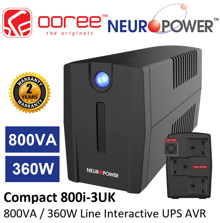 NEUROPOWER COMPACT 800I-3UK 800VA 360W COMPACT SERIES LINE INTERACTIVE ...