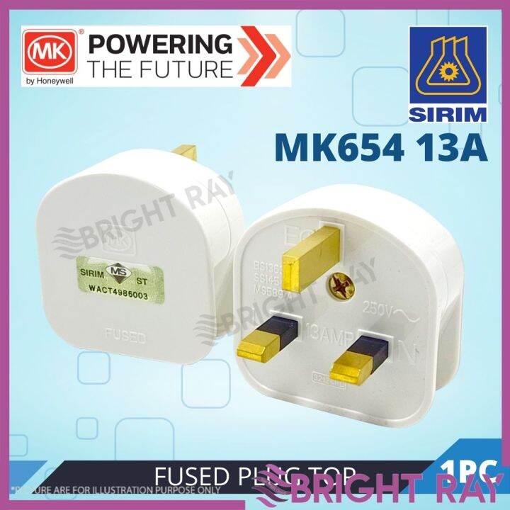 MK 654 13A Fused Plug Top SIRIM Approved 250V Kepala Plug | Lazada