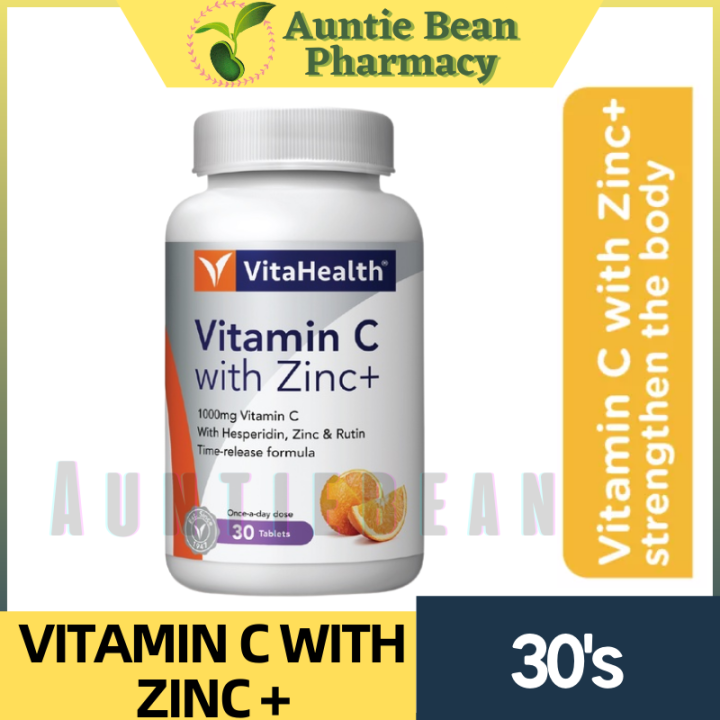 VITAHEALTH VITAMIN C WITH ZINC + [ 30 TABLETS ] | Lazada