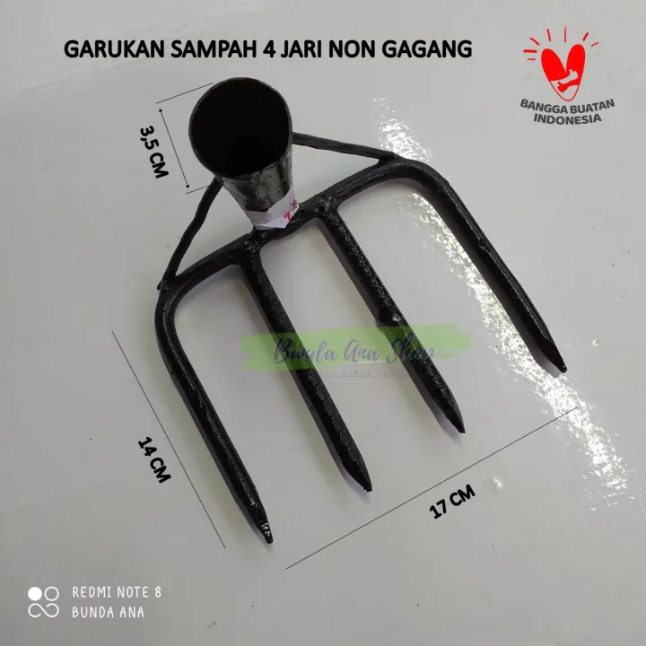 Garukan Sampah 4 Jari - Cangkrang Garpu sampah non Gagang Bahan Besi ...
