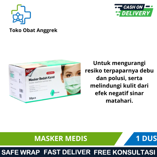 MASKER MEDIS 1 DUS ISI 50/MENGURANGI RESIKO TERPAPAR DEBU DAN POLUSI ...
