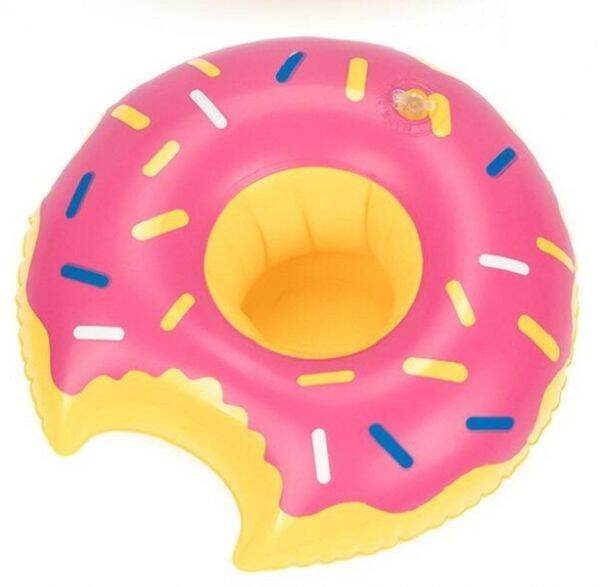 ที่วางแก้วเป่าลม โดนัท สีชมพู Inflatable Donut Pink Cup Holder By Float Me Summer | Lazada.co.th
