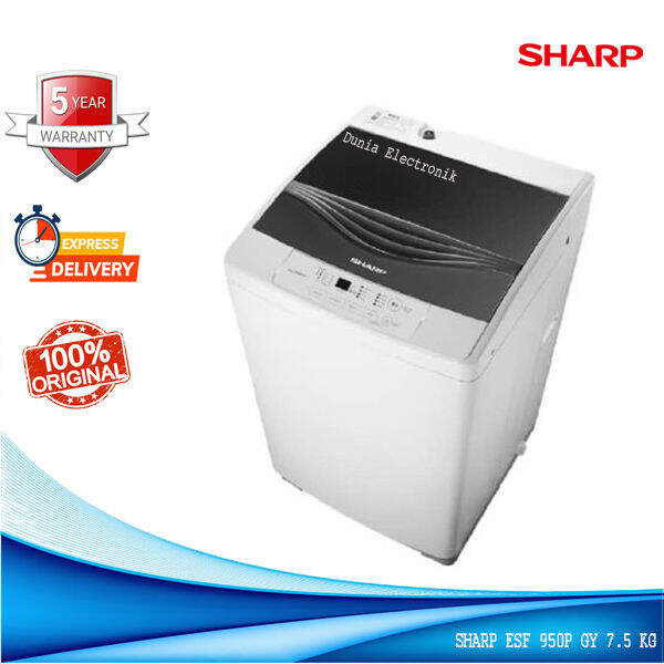 SHARP Mesin Cuci 1 Tabung 7.5 KG ESF950P Full Otomatis Low Watt | Lazada Indonesia