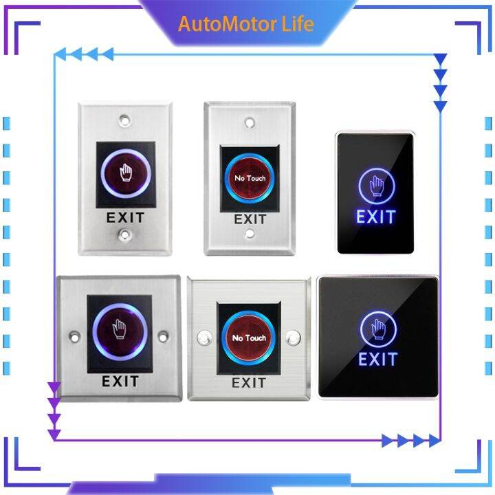 AutoMotor Life Door Exit Push Button Release Switch Opener NO COM NC LED For Door Access Control ...