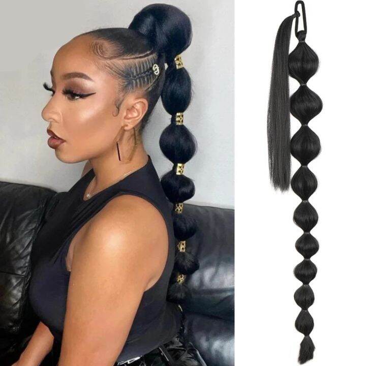 Y2K2แฟชั่นปาร์ตี้เข้ากับทุกชุดของผู้หญิงทรงตรงมีเชือกผูกปากับวิกผมปลอม ...