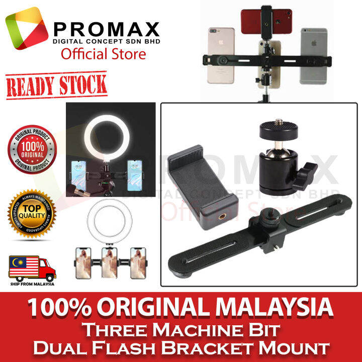 Horizontal Three Machine Bit Dual Flash Bracket With 1/4 Inch Screw ...