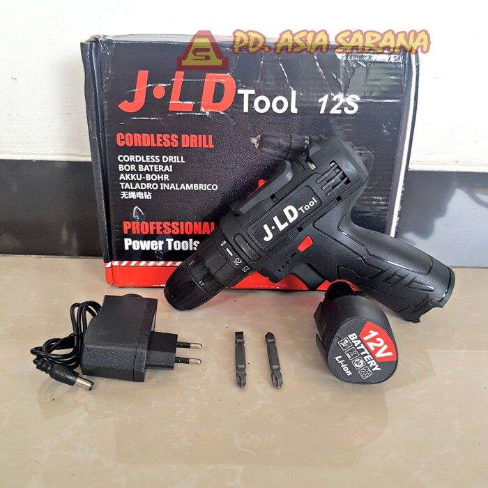 Flash Sale Cordless Drill Besi Kayu 12volt Jld 12s Mesin Bor Obeng