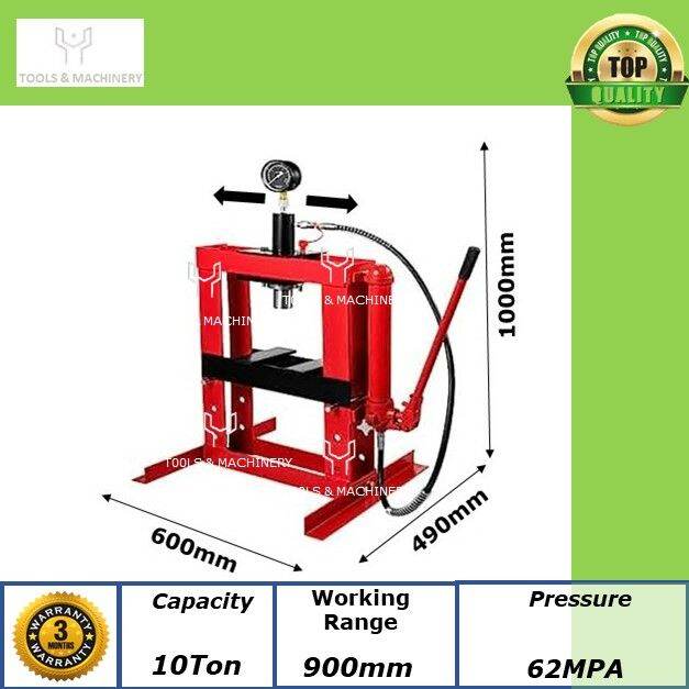 TH 10Ton 10 Ton 2 / Double Stage Hydraulic Shop Press With Gauge | Lazada
