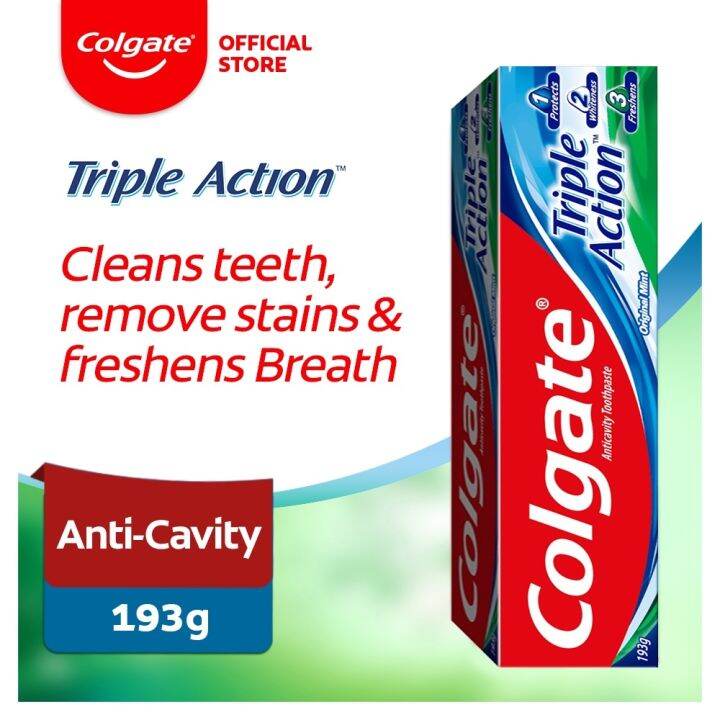 Colgate Triple Action Anti-Cavity Family Toothpaste 193g | Lazada PH