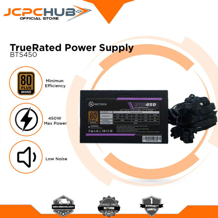 Keytech TrueRated Power Supply 80 Plus Bronze BTS450, BTS550, BTS650 ...