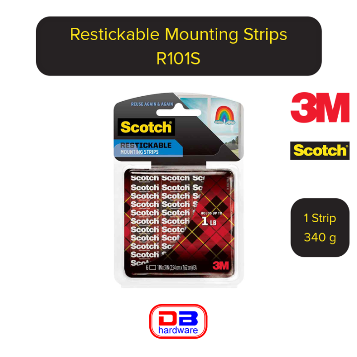 3M Scotch Restickable Mounting Strips R101S | Lazada