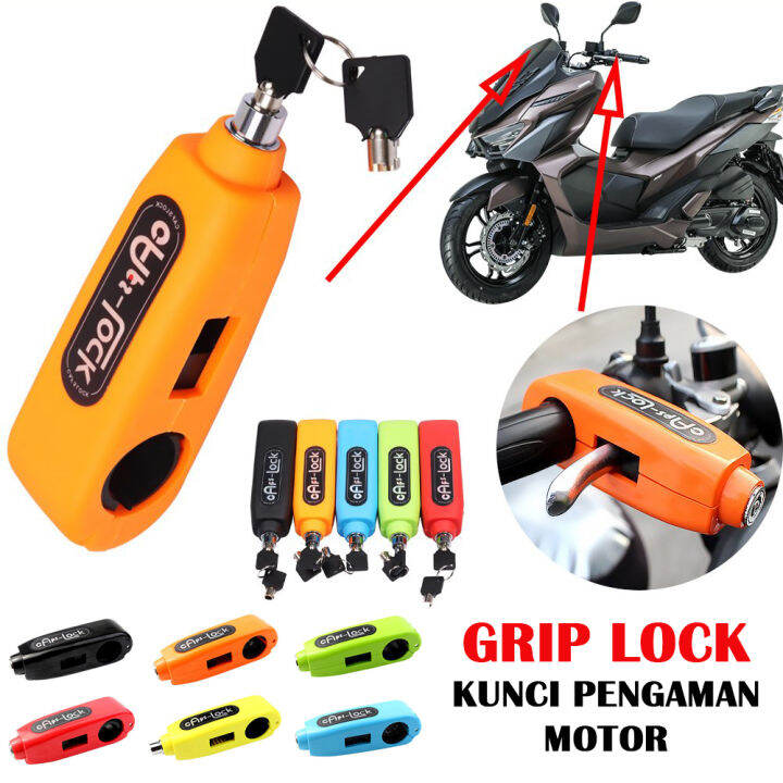 Kunci Gembok Griplock Grip Lock Pengaman Anti Maling Stang Motor ...