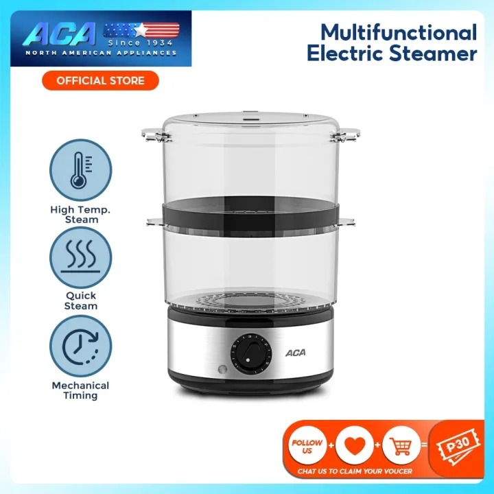 sE8ZO3eW ACA 4L 2-Layer Large Visible Container Steamer Siomai Siopao ...